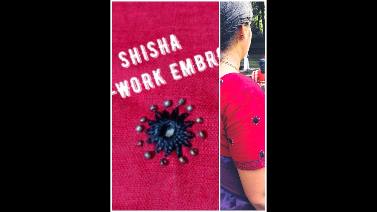 SIMPLE SHISHA HAND EMBROIDERY DESIGNS |SEQUENCE MIRROR WORK |Plain top ...
