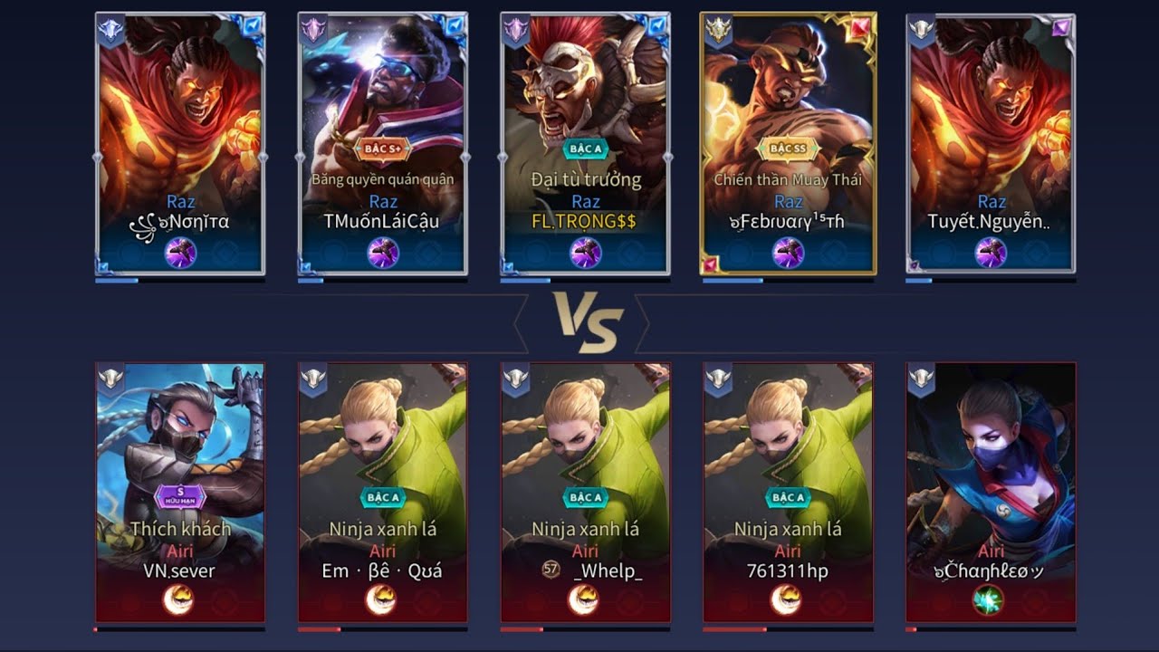Trận đấu giữa team raz và team Airi cực gắt (chắc bây giờ chẳng ai làm ...