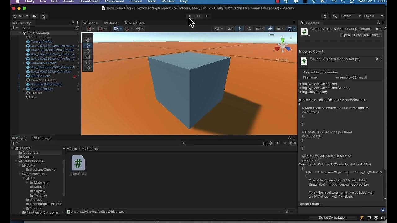 Unity Box Collecting Part9- Destroying A Game Object - YouTube