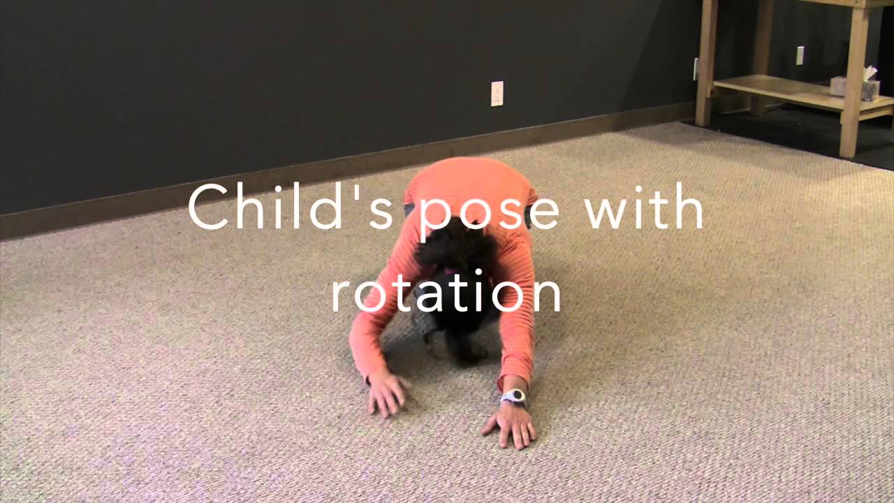 Child's pose with rotation - YouTube