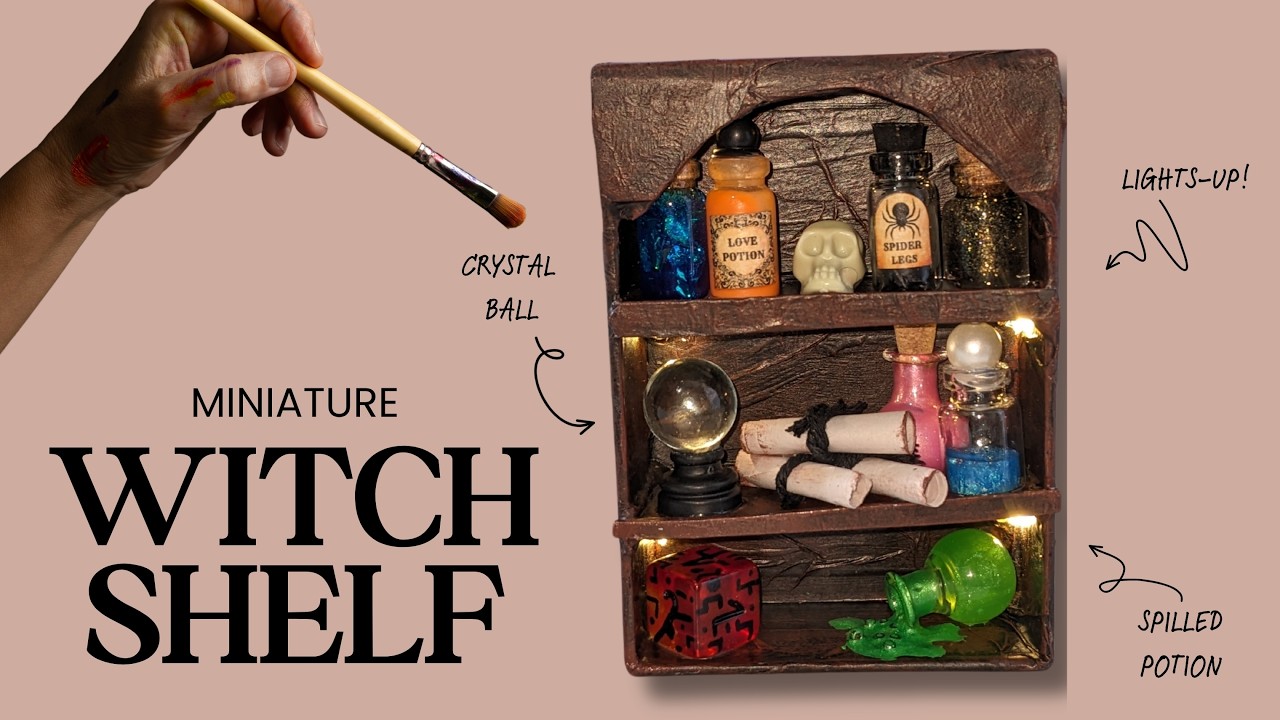 Miniature Witch Shelf| DIY Mini Apothecary Cabinet| 1:12 Halloween ...