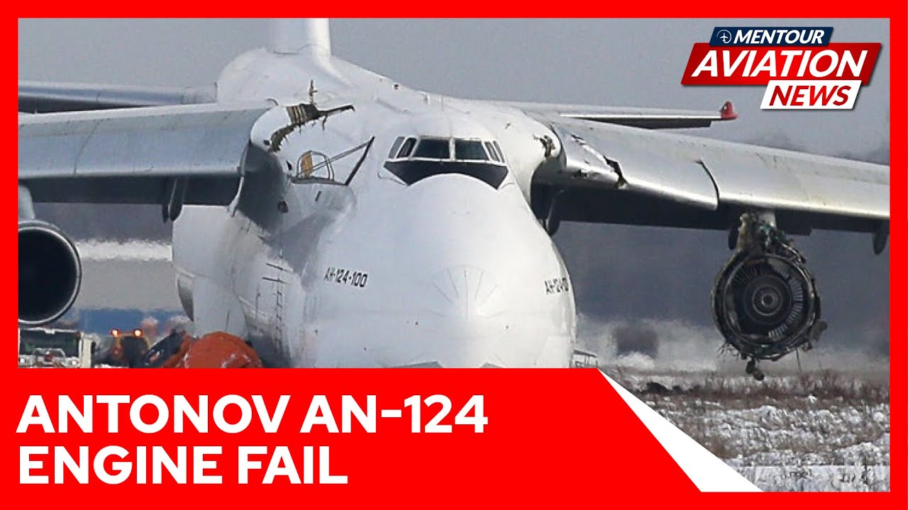 Antonov AN-124 Engine Failure and runway excursion in Novosibirsk! 13 ...