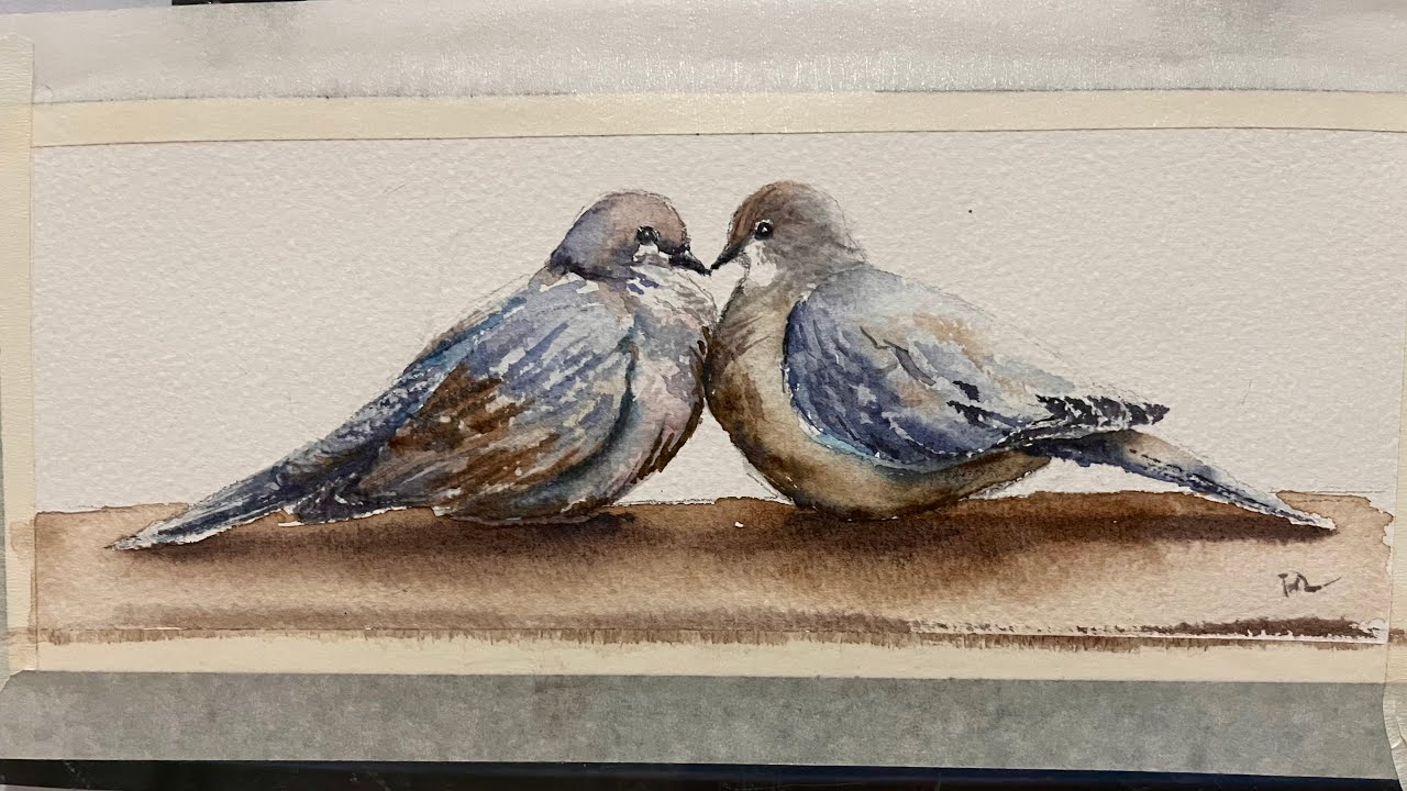 How to Paint doves in Watercolor| Easy Watercolor Bird Painting ...
