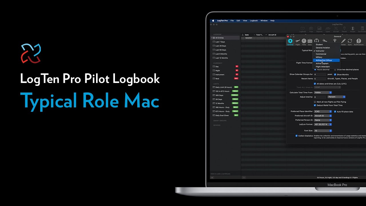 How to Customize Your Pilot Logbook With Typical Role [LogTen Pro Mac ...