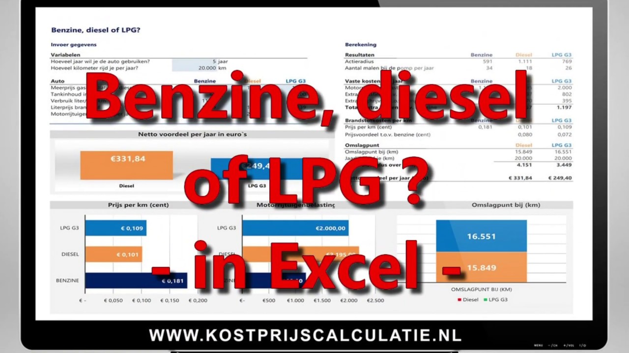 Benzine, diesel of LPG ? in Excel - YouTube
