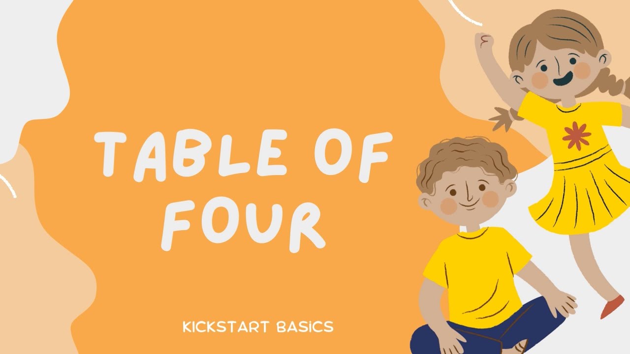 Learn Table of 4 | Table of Four | Multiplication Table of Four | 4x1=4 ...