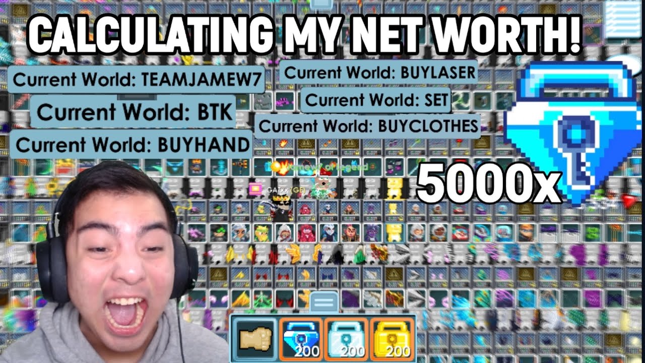 CALCULATING MY NET WORTH IN BGLS.....! (5000 BGL NET WORTH) Growtopia ...
