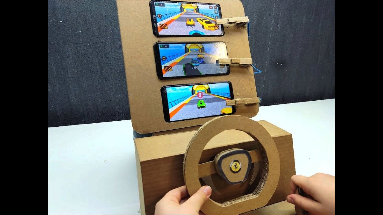 How to make a track car driving Desktop Game from Cardboard - YouTube