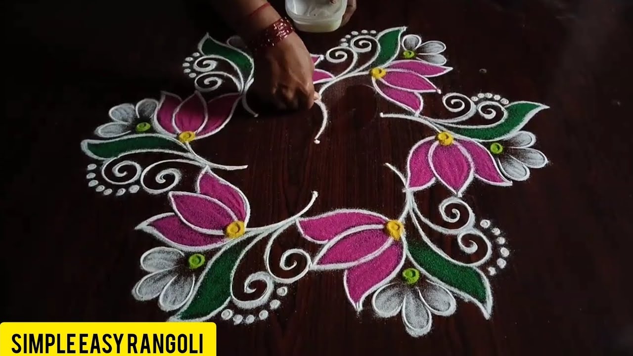 simple easy latest daily kolam (5×3) dot's... - YouTube