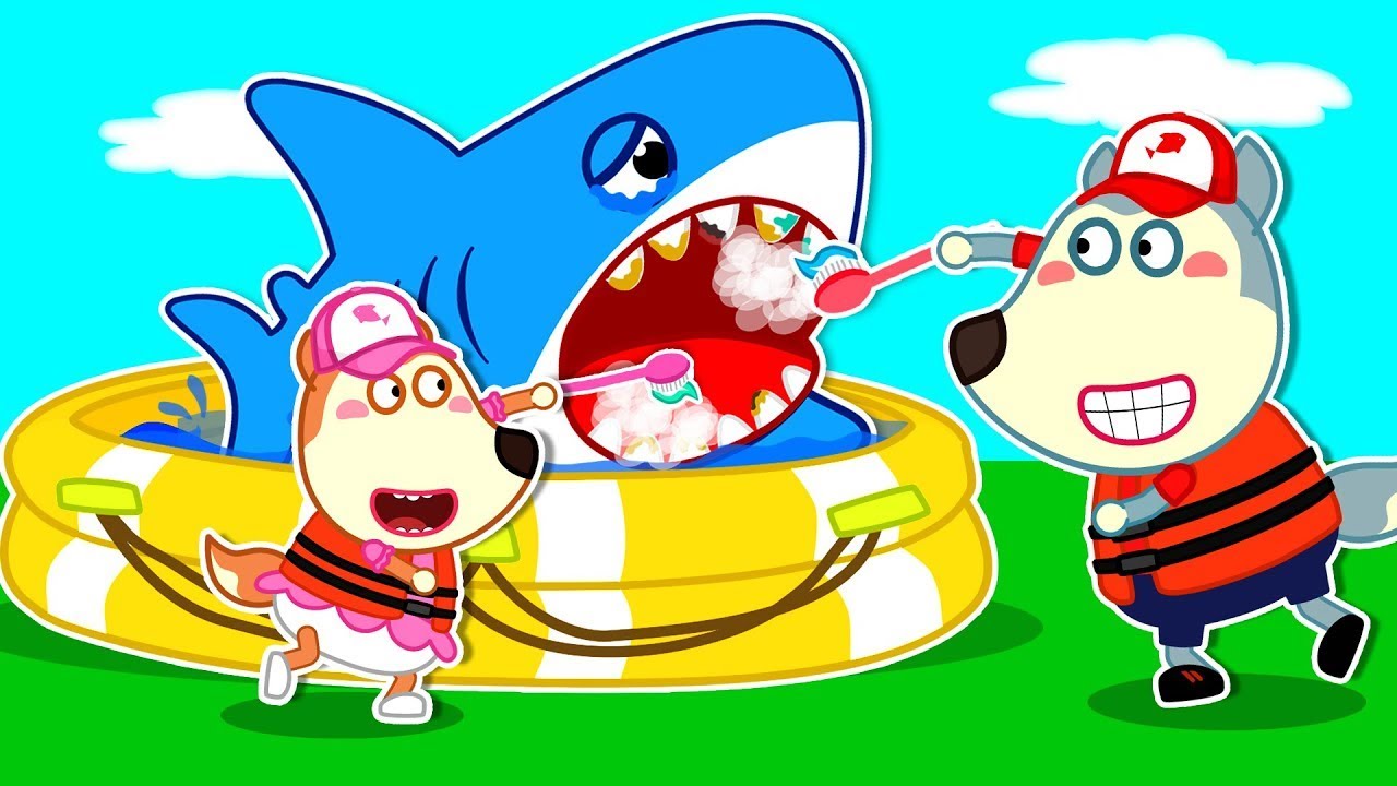 Wolf Family🌞 Wolfoo Brush Teeth for Baby Shark - Wolfoo Learns Healthy ...