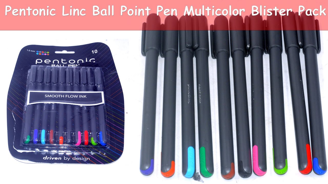 Pentonic Ball Point Pen Multicolor Blister Pack Black Body Multicolour ...
