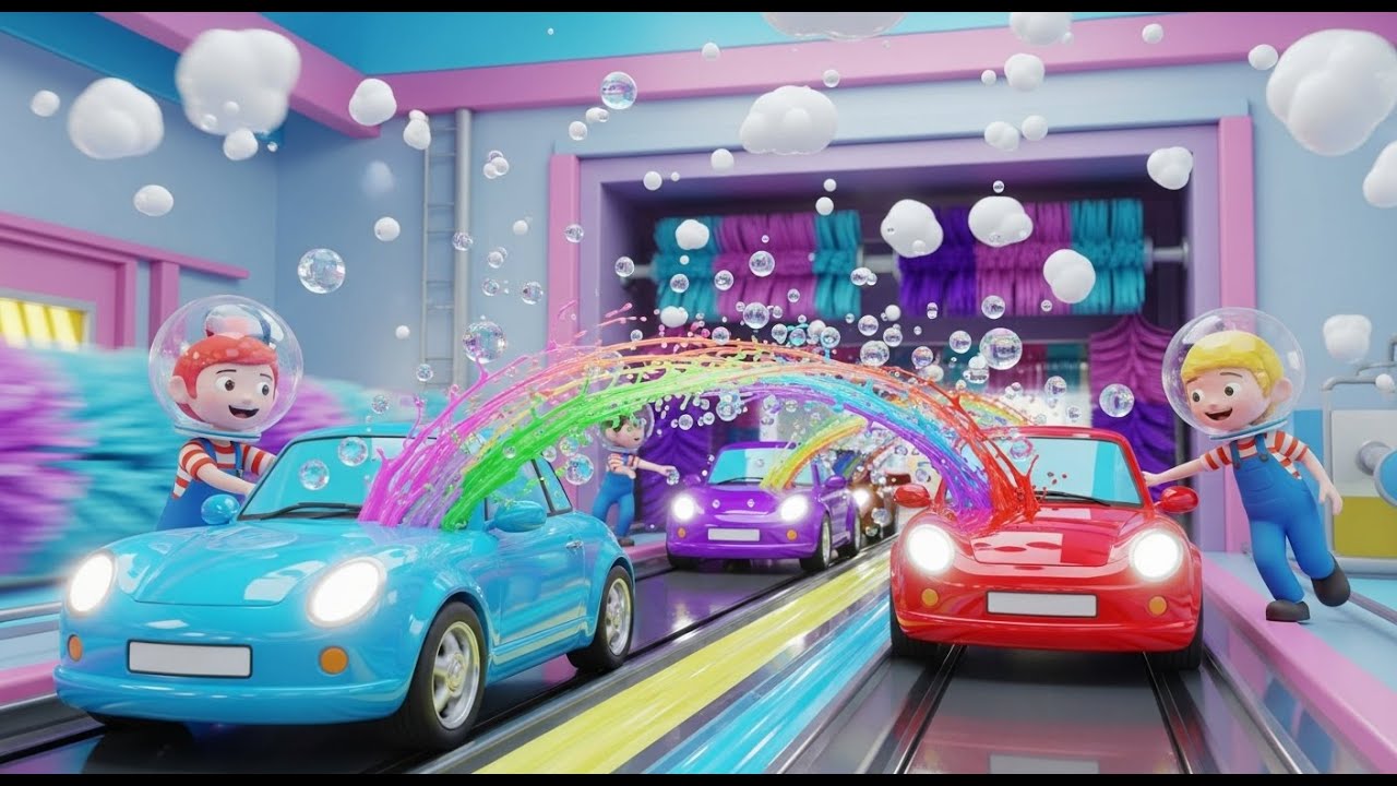 Rainbow Car Wash – Color Splash Adventure for Kids | Fun Color Song ...