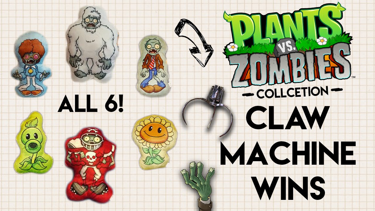 Winning the Plants vs Zombies Collection at the Claw Machine (All 6 ...