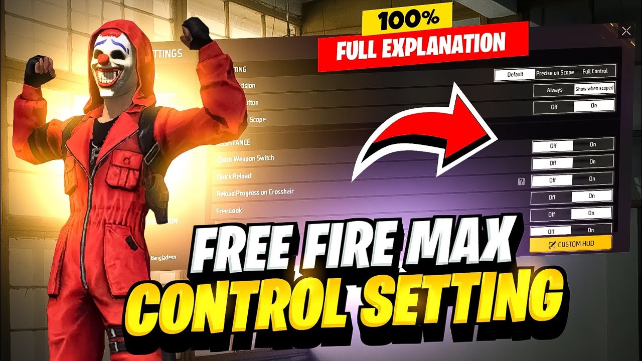 Free Fire Max Control Setting | Free Fire Pro Player Setting 2023 ...