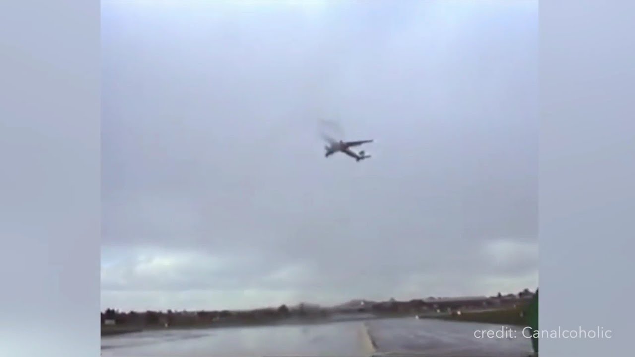 This plane hovering in strong headwind - YouTube