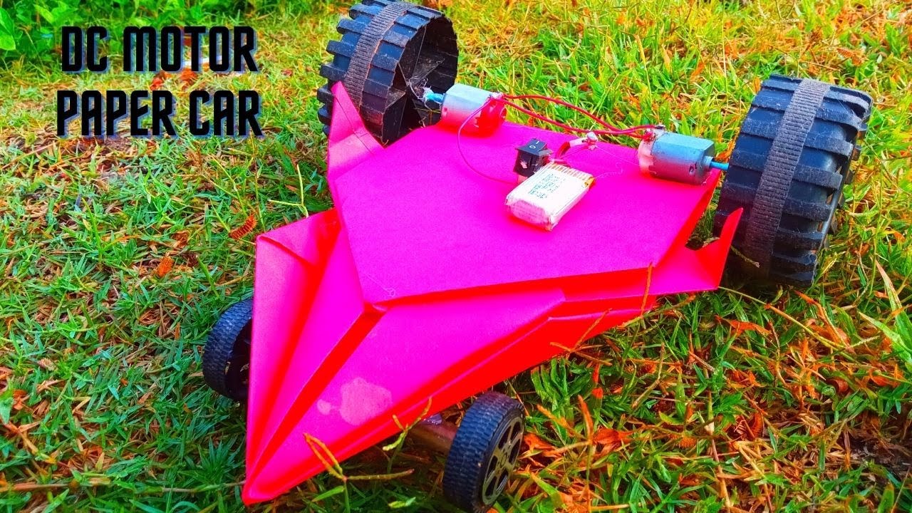 how to make easily dc motor origami paper car | without cardboard | BY ...