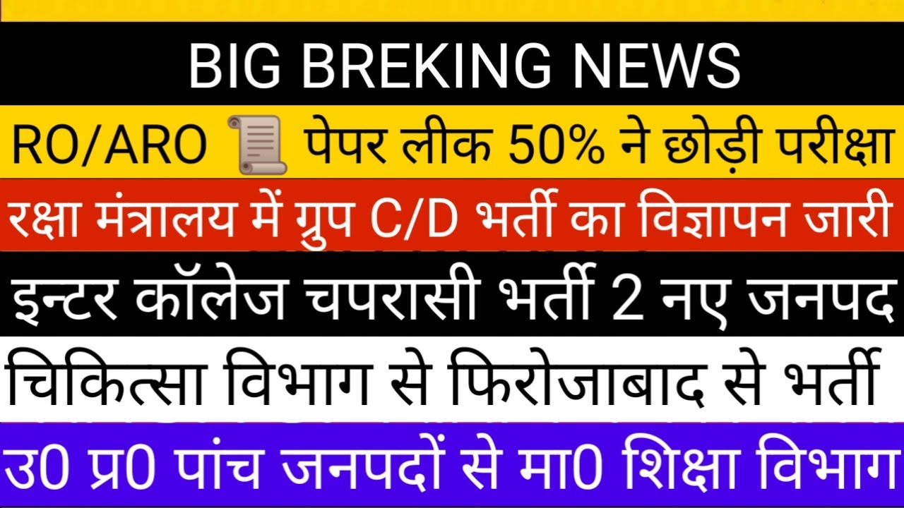 उ0 प्र0 RO और ARO पेपर लीक 50 प्रतिशत ने छोड़ी परीक्षा | 5 नए जिलों से ...