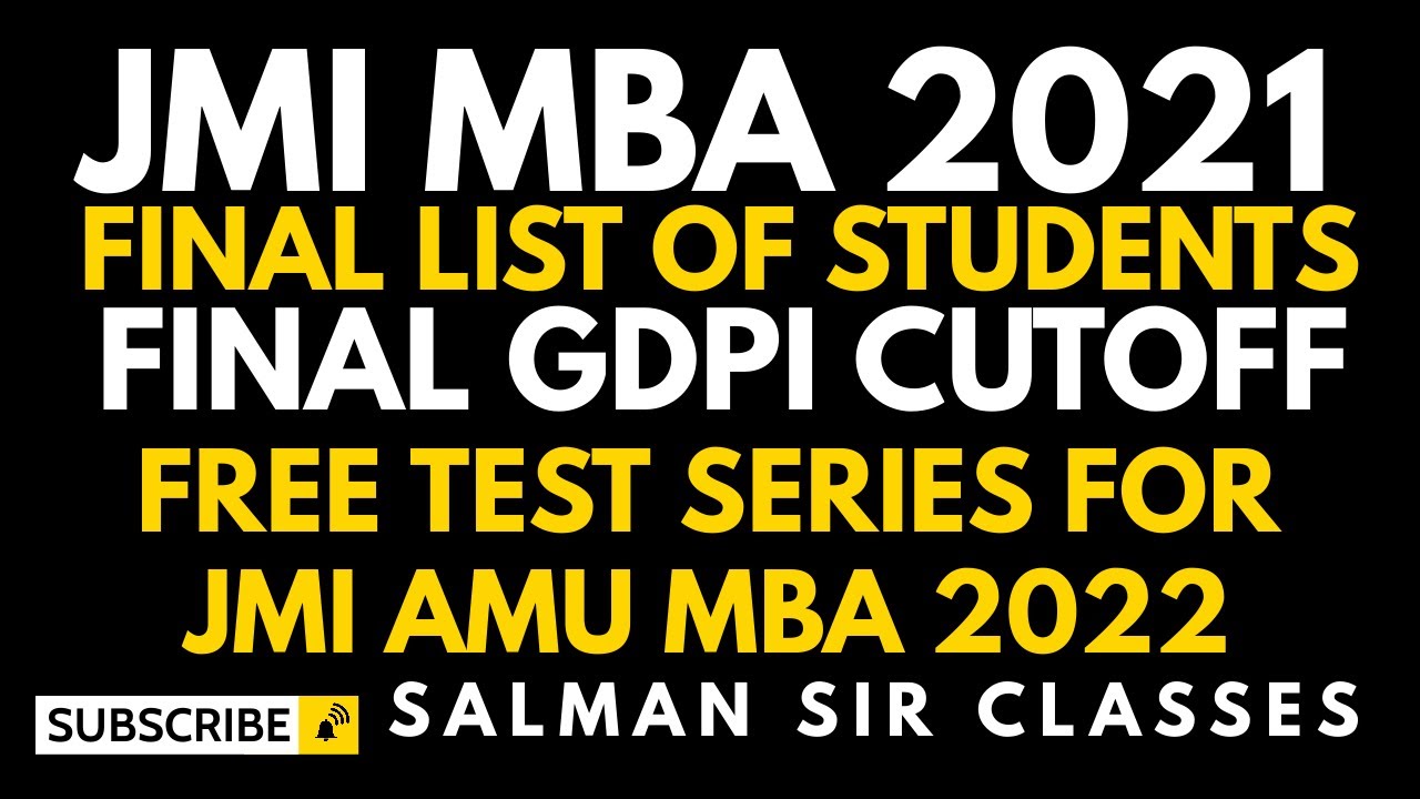 JMI MBA 2021| FINAL LIST| FINAL CUTOFF| DOCUMENTS| FREE TEST SERIES FOR ...