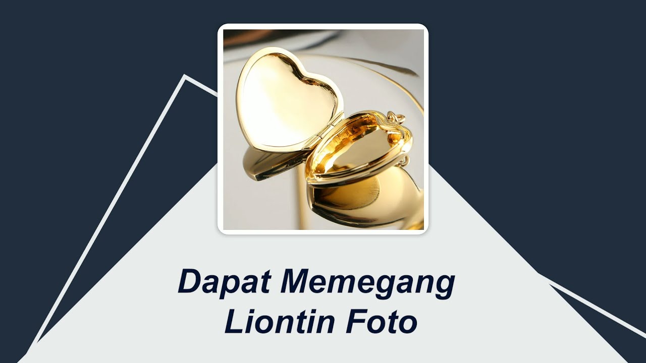 Dapat Memegang Liontin Foto,Liontin Kotak Hati,Emas 10K/14K/18K - YouTube