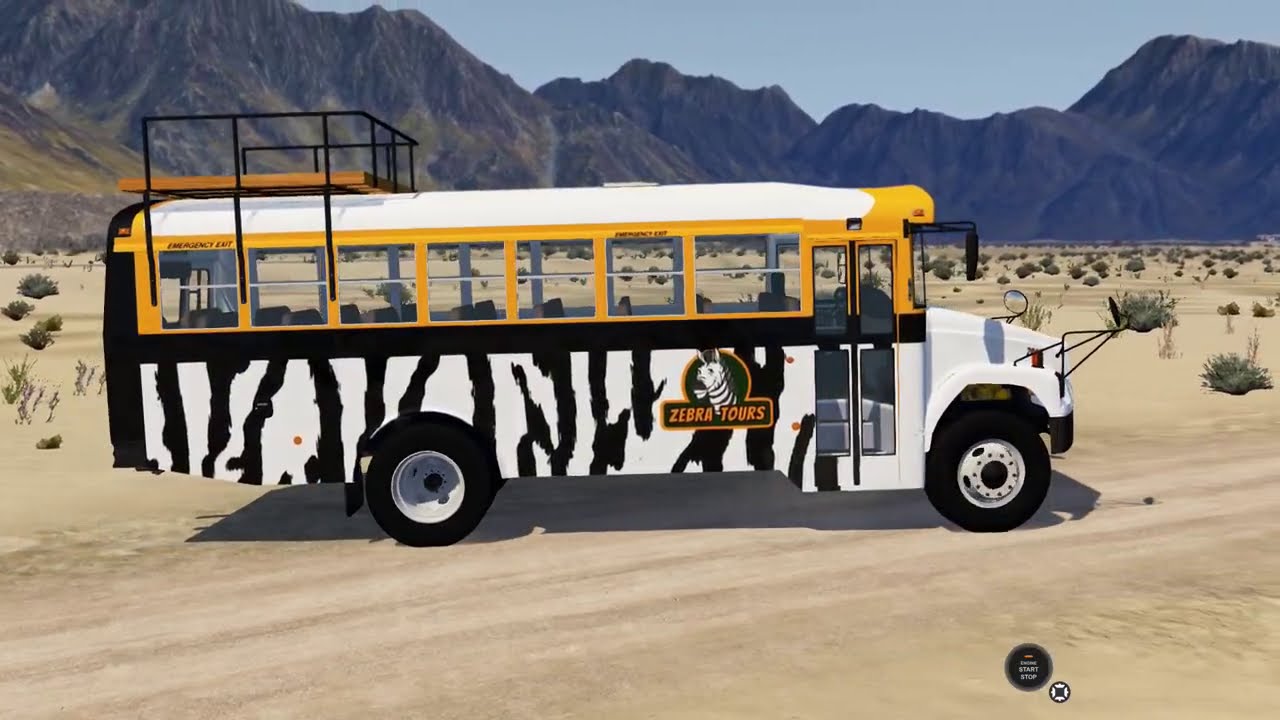 BeamNG Drive - Gavril CB 40 Zebra Tour Bus on the Desert Trails Map ...