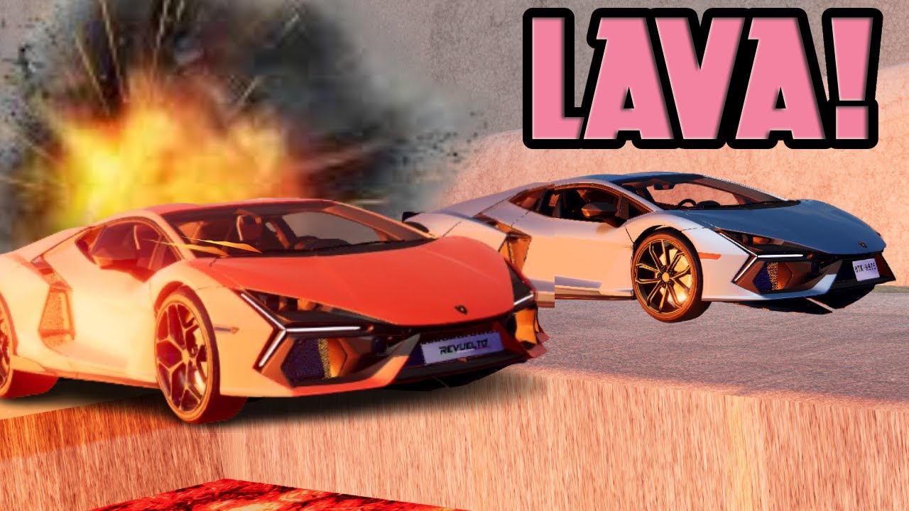 Jumping over LAVA With The LAMBORGHINI REVUELTO In BeamNG Drive! - YouTube