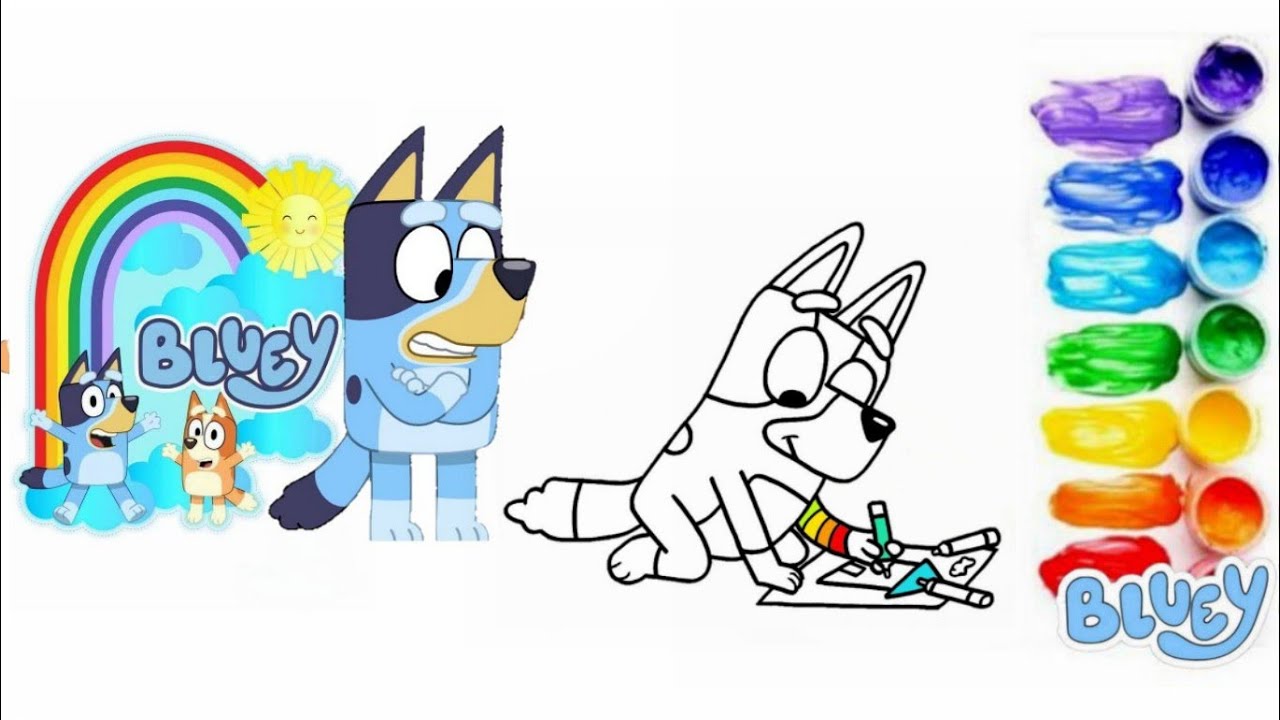 Draw Bluey Painting Fun 🎨💙 | Bluey - YouTube