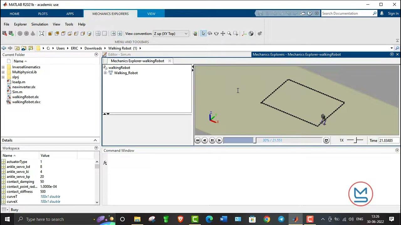 walking robot simulation using MATLAB |Matlab solutions - YouTube