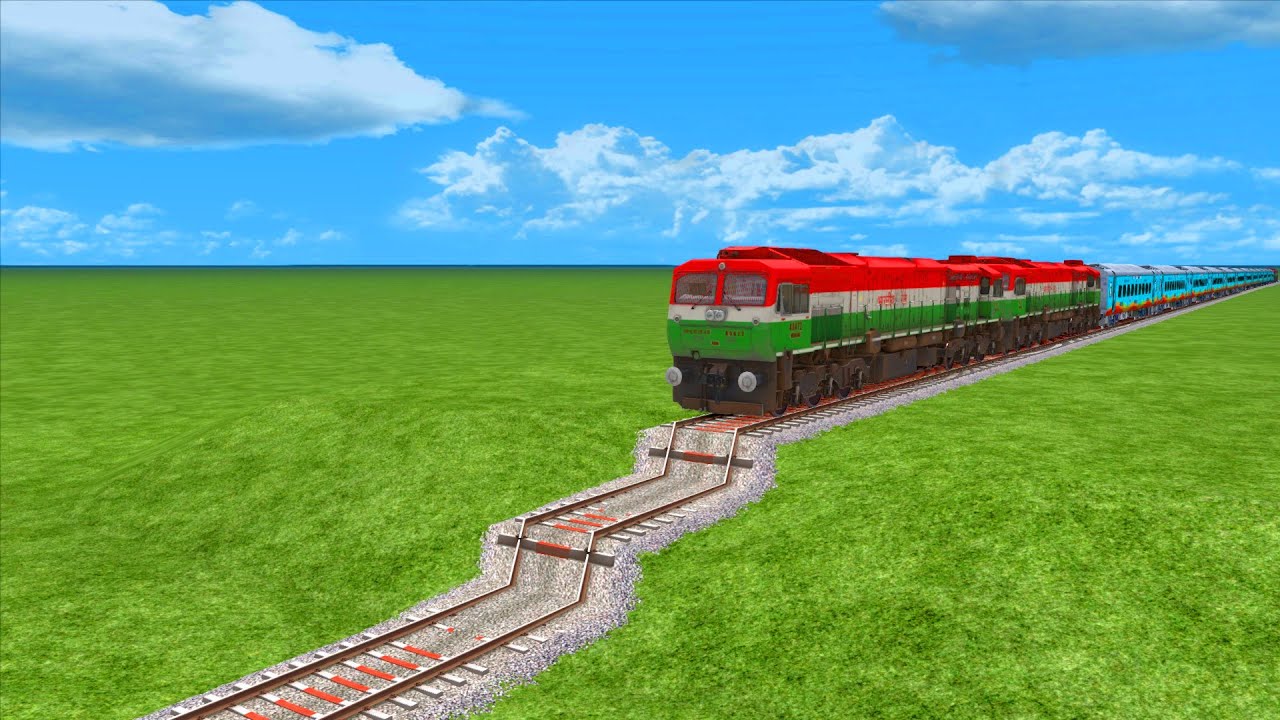 MANY TRANSPORTING TRAINS GO FAST RUNNING ON STAIR RAILROAD TRACK RISKY ...