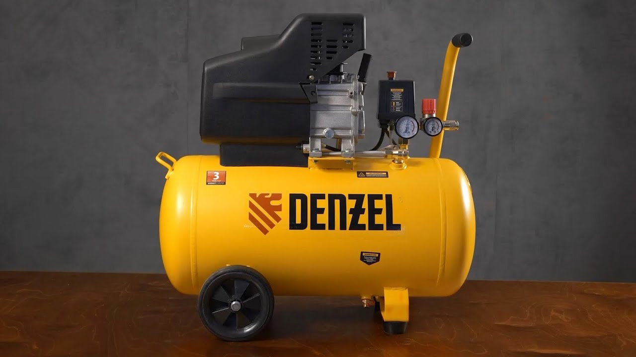 Компрессор воздушный DC1500/50 DENZEL - YouTube