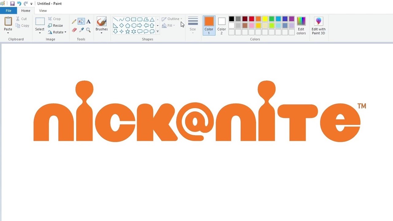 How to draw the Nick at Nite logo using MS Paint | How to draw on your ...
