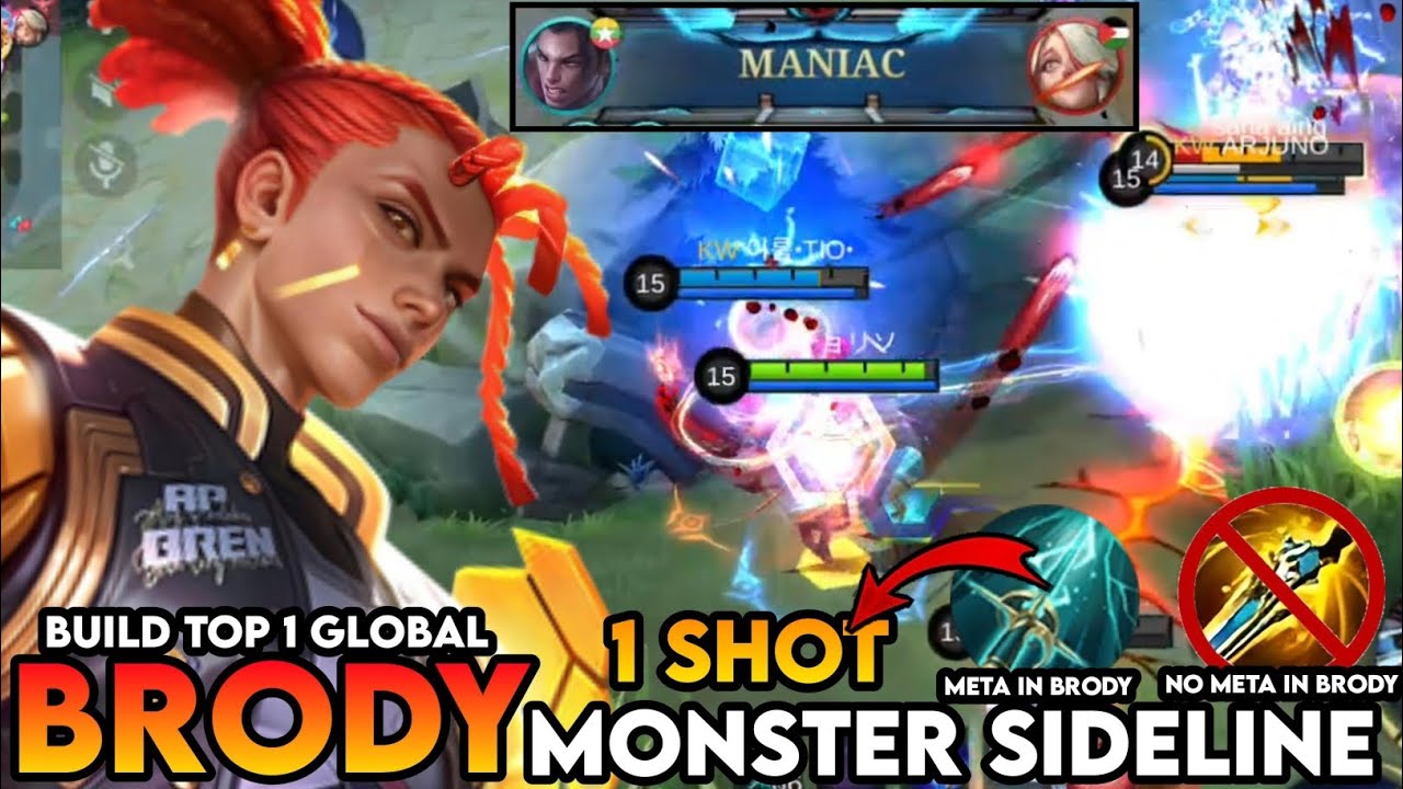 MANIAC!!! New build 1 shot brody - Mobile Legends - YouTube
