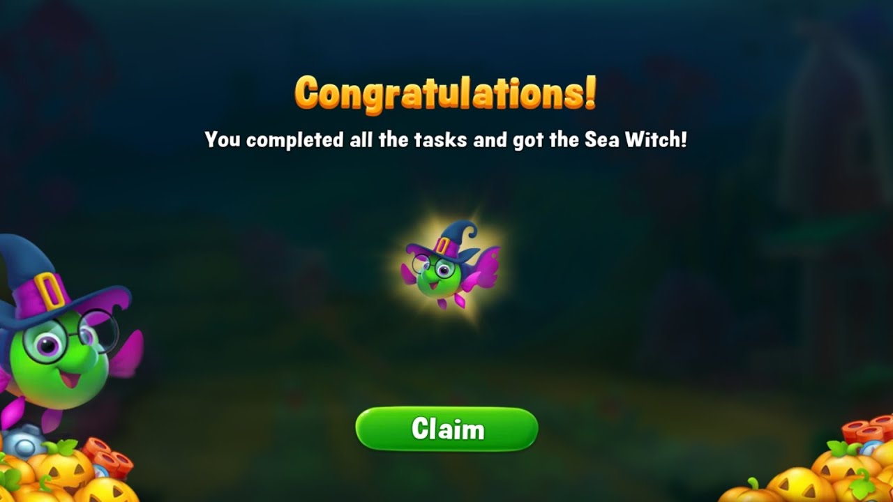 Fishdom Win Strikes 1766 - 1767, Get Halloween Grand Prizes: Sea Witch ...