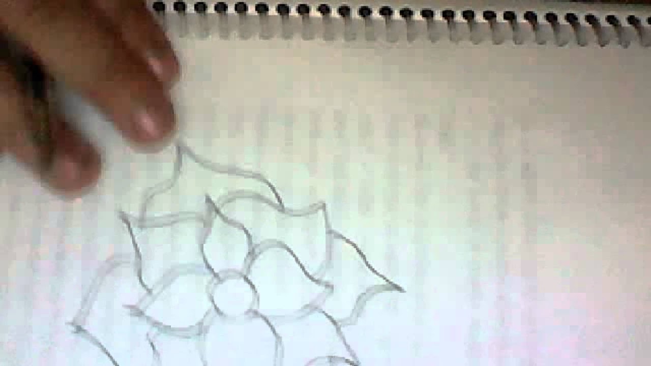 ensinando desenhar uma rosa simples e fasil - YouTube