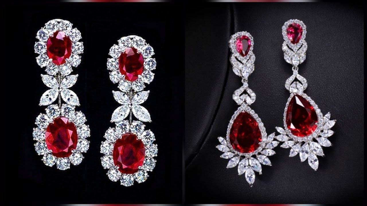 Most Beautiful And Elegant Ruby Earrings Designs|| New And Unique Ruby ...
