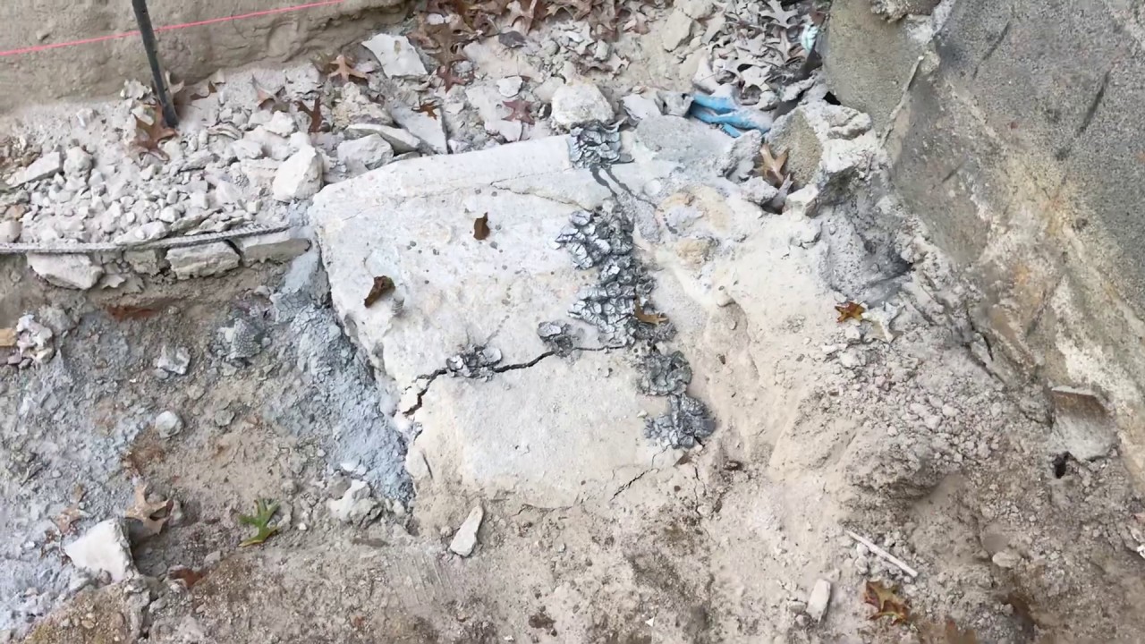 Demolishing the old foundation footing Pt 2 - YouTube