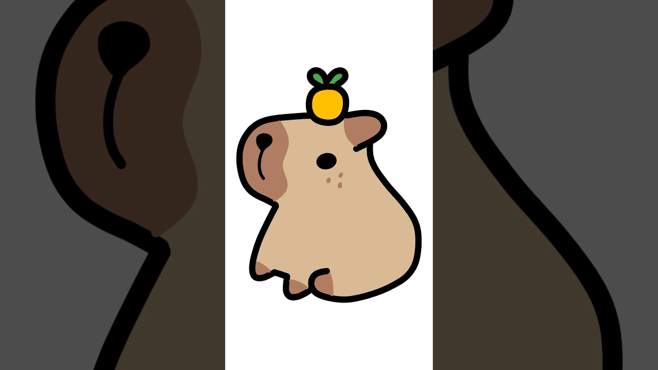 Capybara Orange on Head Drawing in 60 Seconds #capybara #orange - YouTube
