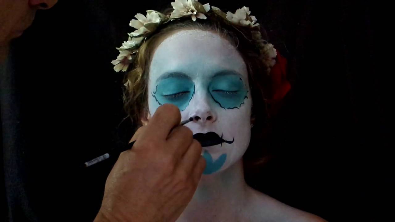 body paint skull face - YouTube