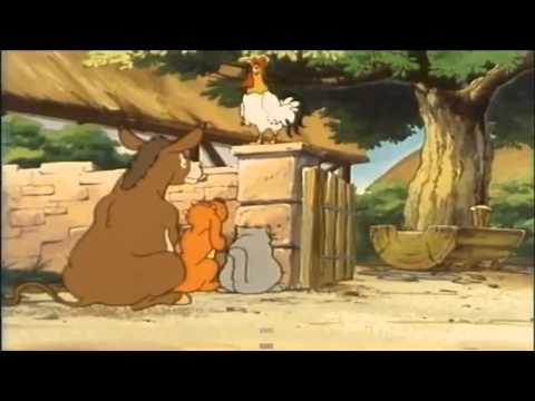 Magarac,Pas,Macka i pjetao ulicni sviraci (GRIMOVE BAJKE CRTANI FILM)