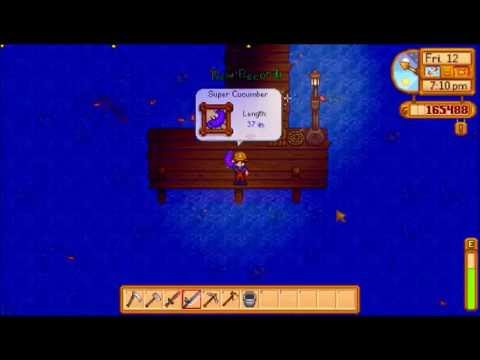 Stardew Valley - How to Catch a Super Cucumber - YouTube