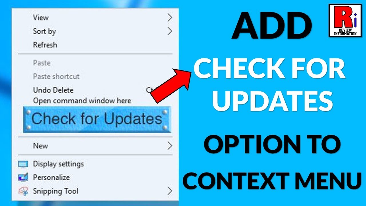How to Add “Check For Updates” Option to the Context Menu on Windows ...