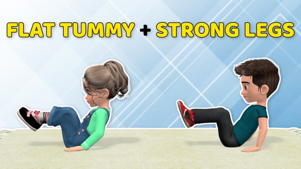 FLAT TUMMY + STRONG LEGS: LEG & CORE EXERCISES FOR KIDS - YouTube