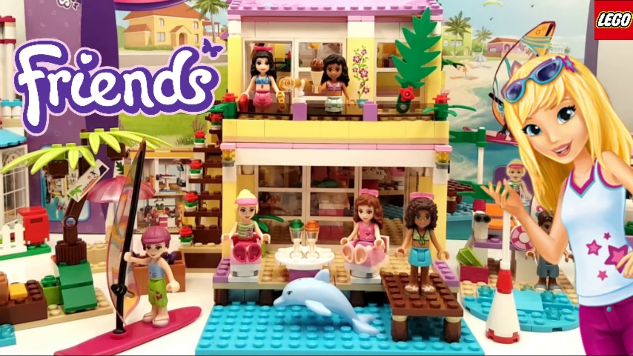 Lego Friends Stephanie's Beach House Building Review 41037 - YouTube