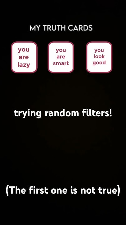 trying random filters!! - YouTube