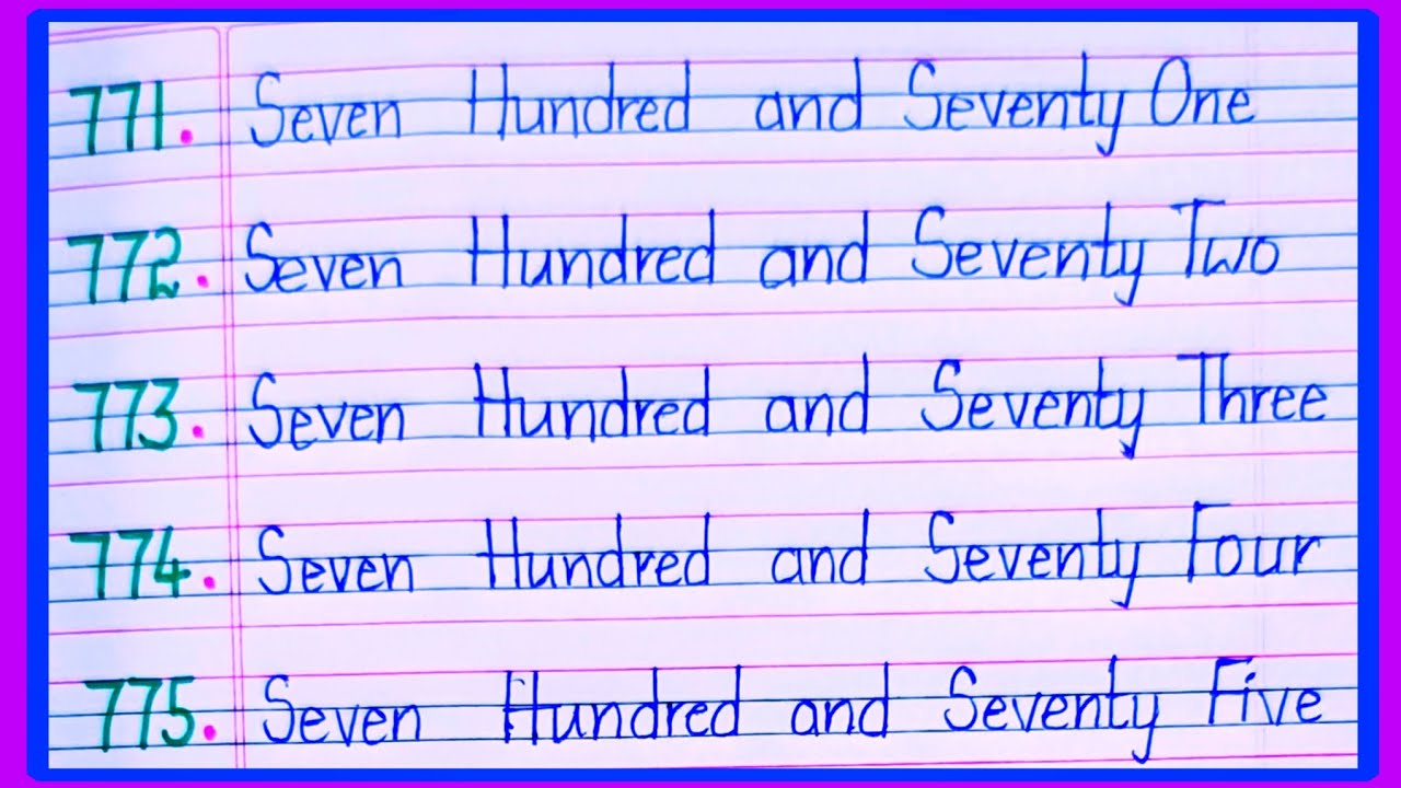 Learn number names 771-780//Learn number spellings 771-780 ...