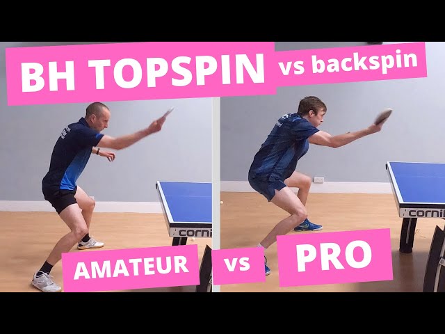 Backhand topspin vs backspin - Amateur vs Pro technique in slow motion ...