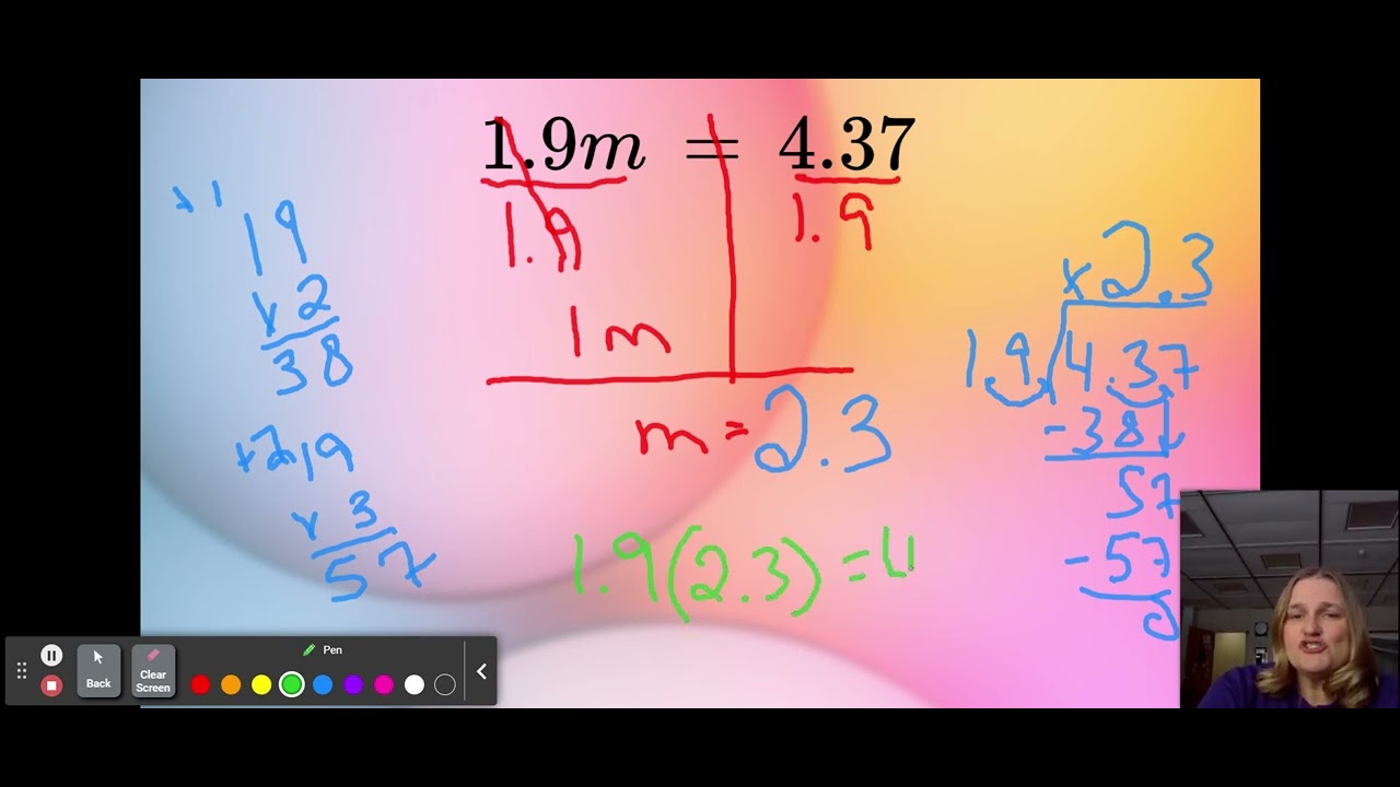 4.6 Solving equations using decimals - Google Slides - YouTube