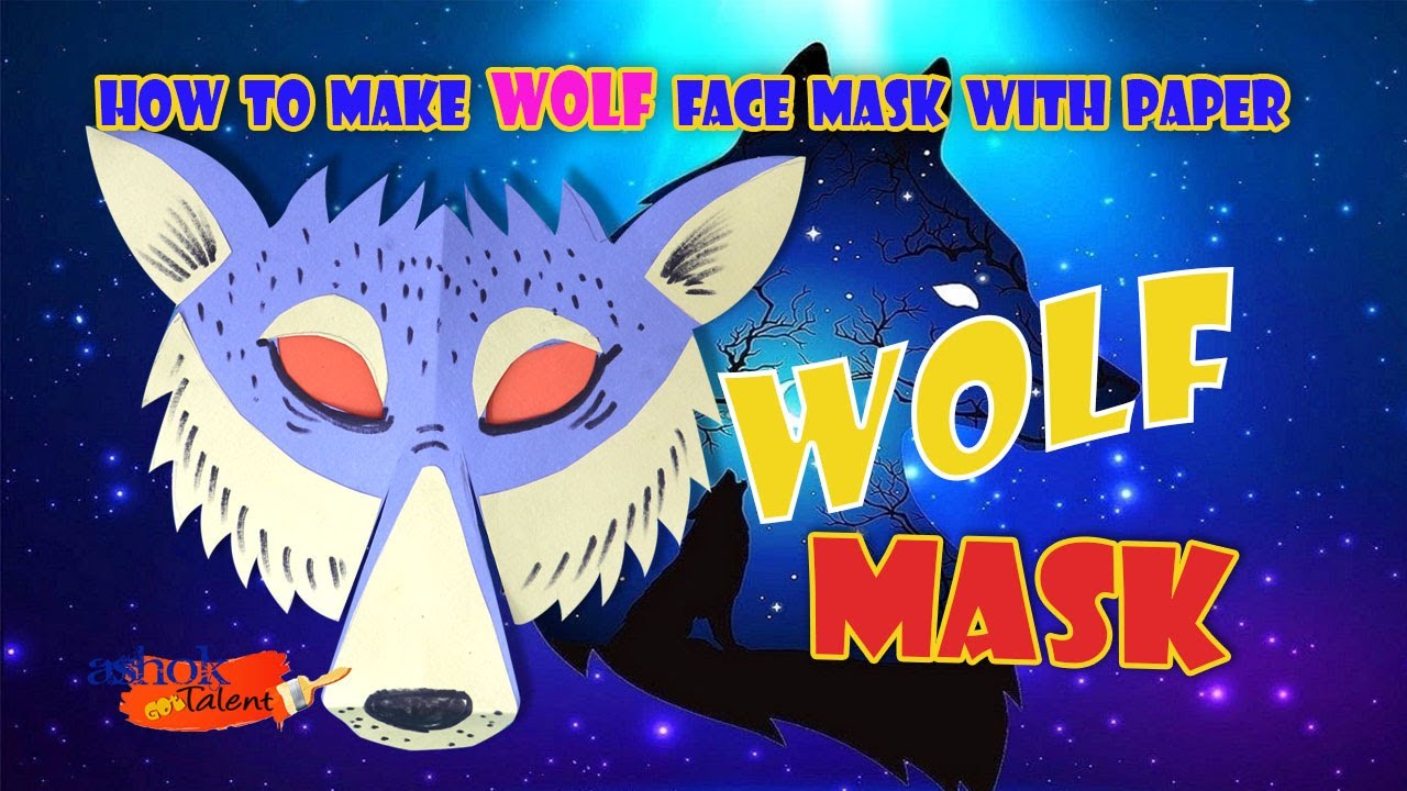 Wolf How to make Wolf face mask with Paper Wolf face mask |cartoon mask form color Pastel Paper ...