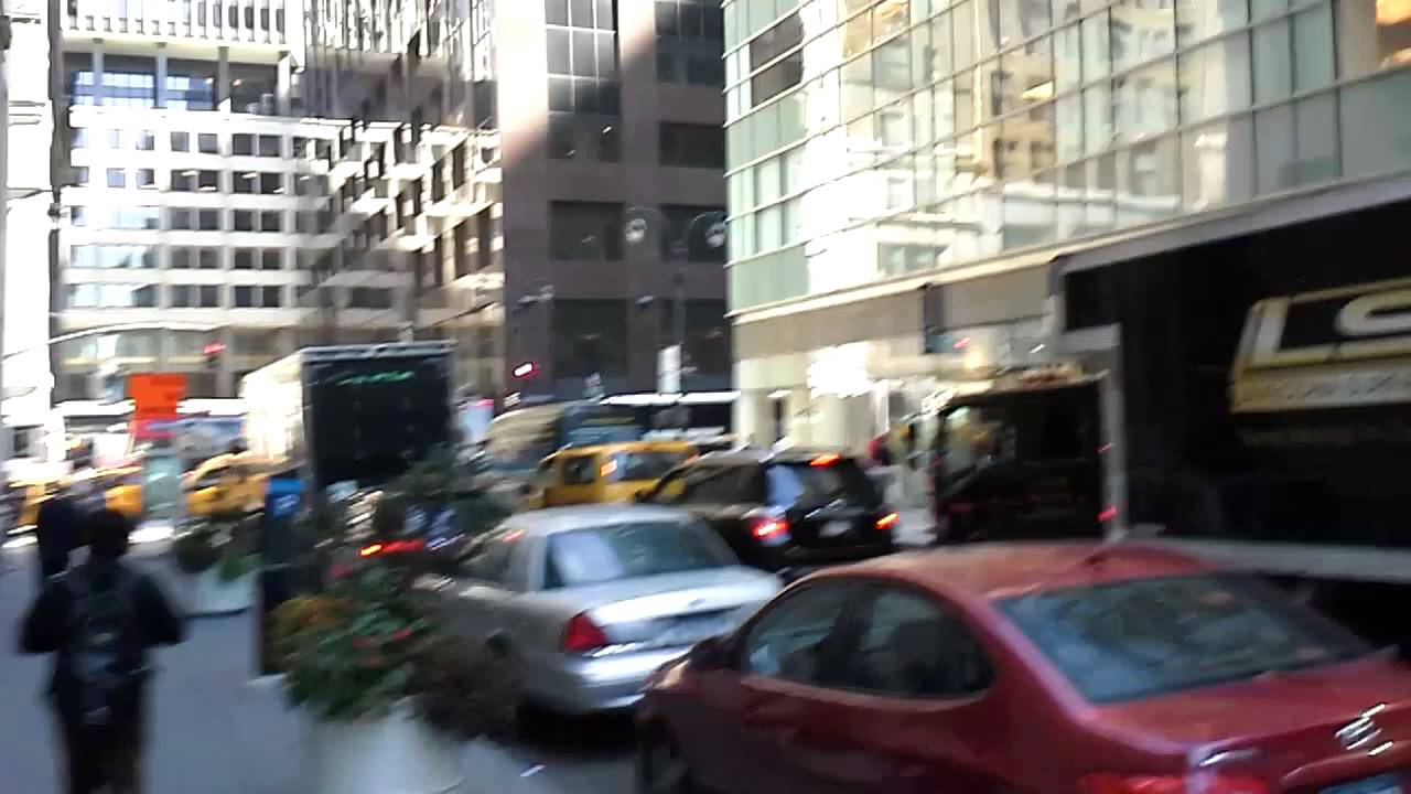 New York City up-close - vehicular gridlock in midtown Manhattan, April ...
