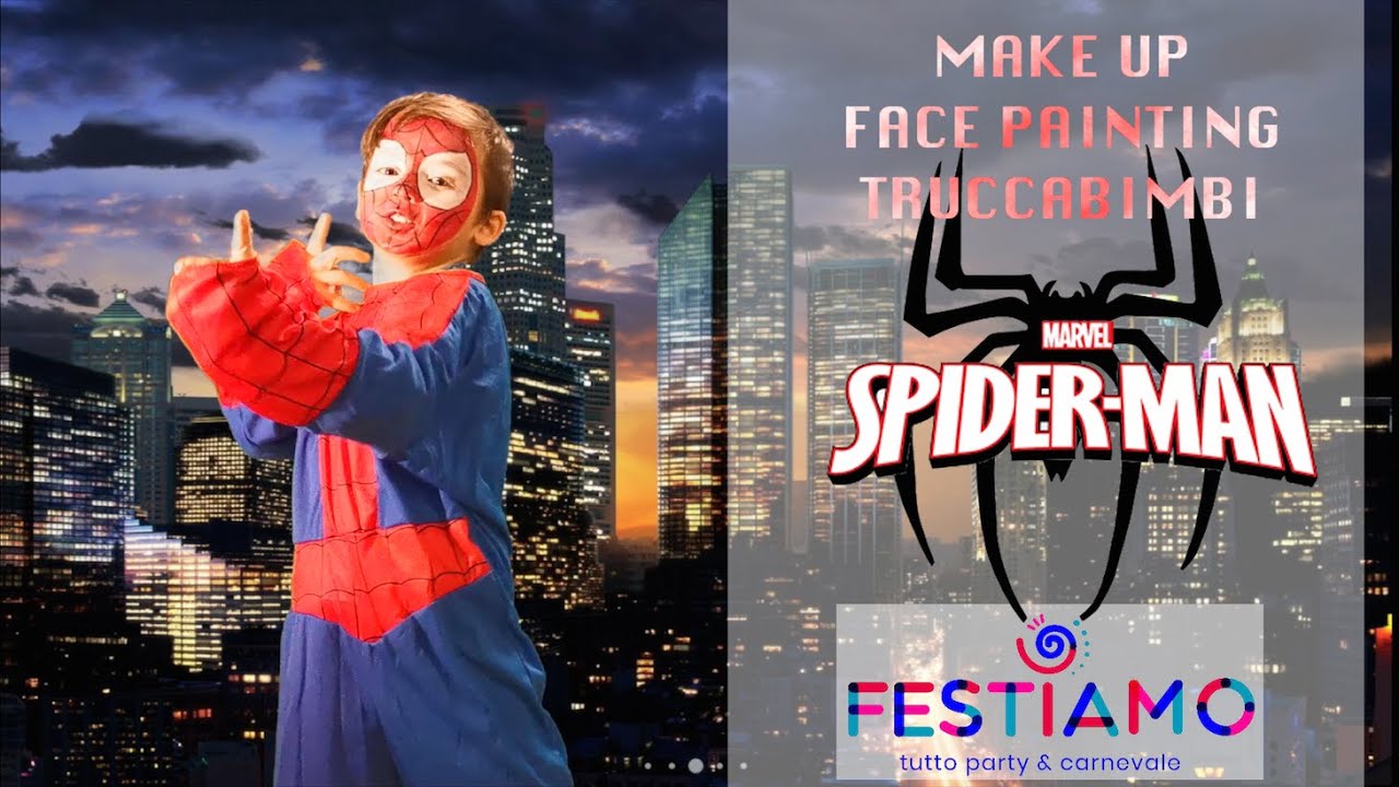 SPIDERMAN MAKE UP - - tutorial face painting spiderman - festiamo - truccabimbi uomo ragno ...