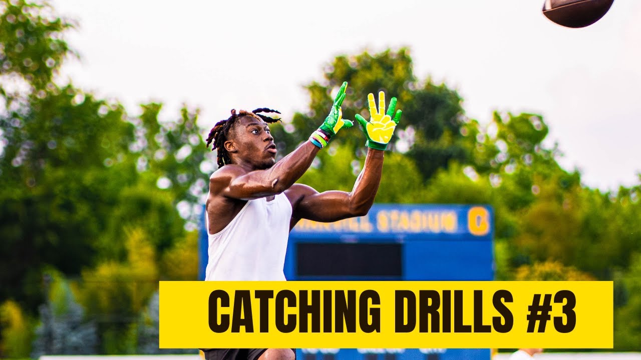 Wide Receiver Catching Drills| Difficult Catches| - YouTube